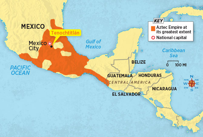 Aztec Empire On World Map